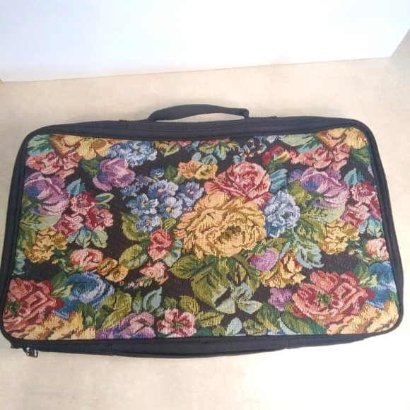 Vintage | Bags | Vintage Floral Small Suitcase Luggage | Poshmark